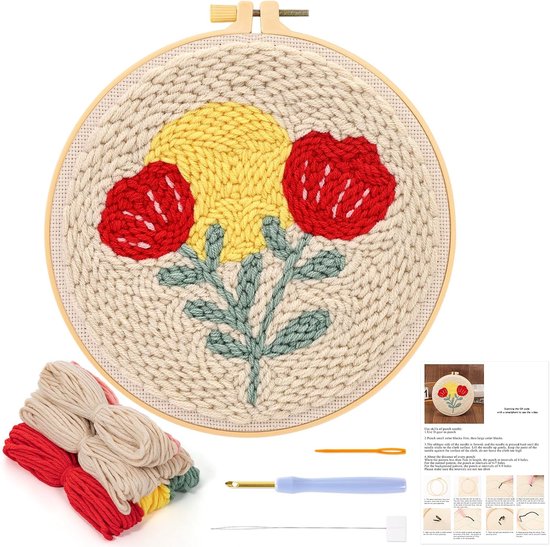 Bloemen Punch Needle Kit - DIY Borduurwerk Voor Beginners - Starter Kit | bol
