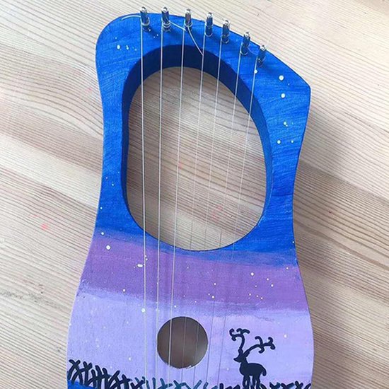 Harp with 7 Strings Adjustable Tuning - Durable Linden Instrument with ...