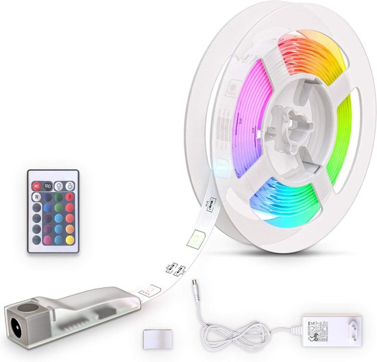 3 meter RGB LED Strip met afstandsbediening en kleurverandering - Zelfklevend | bol