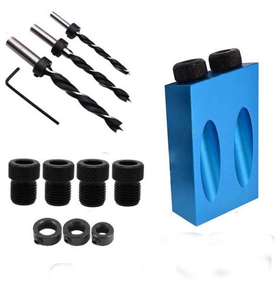 Dowel Drill Joinery Kit with Pocket Hole Screw Jig | bol