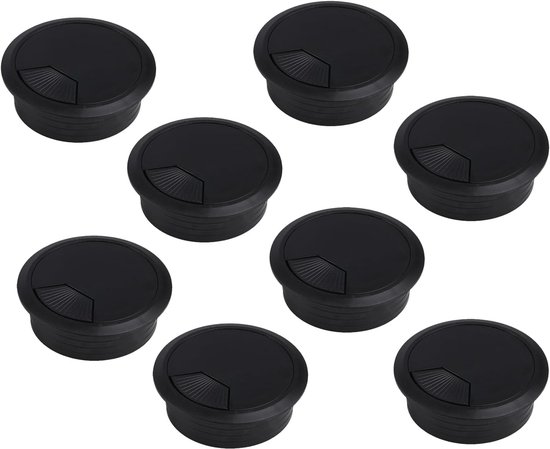 Kabeldoorvoer set 8 stuks zwart, bureau en tafel kabelgat afdekking ...