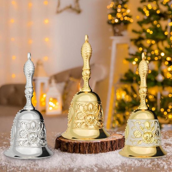 Klassieke handbel set van 3 stuks - Kerstbel, receptiebel en bel voor ...