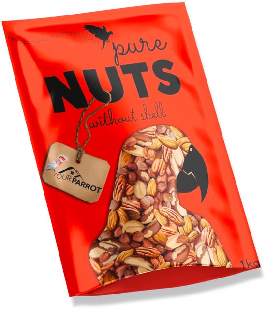 Your Parrot Premium Noten Gepeld 1kg - Papegaaien voer - Papegaaien ...