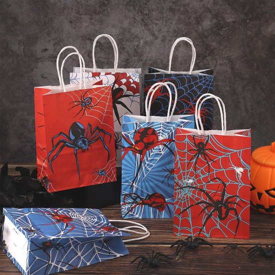 24 stuks Dubbelzijdige Spider Web Party Favors Bags - 6 Stijlen met ...