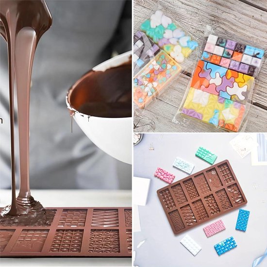 Chocolade Siliconen Vorm - Premium met 12 Vormen voor Bakken en ...