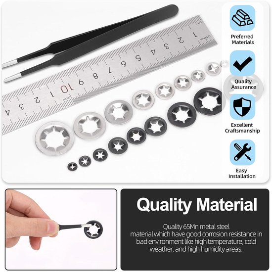 65 Mn stalen interne tand ster lock sluitringen en 304 roestvrij staal Quick Speed... | bol