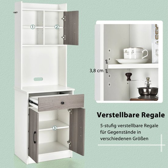 Keukenkast - buffetkast met lade - verstelbare planken en kabelgat ...
