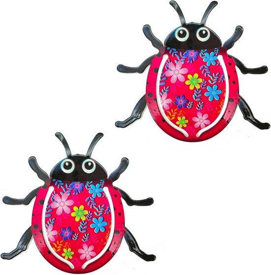 2 stuks lieveheersbeestje tuin muur kunst sculpturen - Schattige kever ...