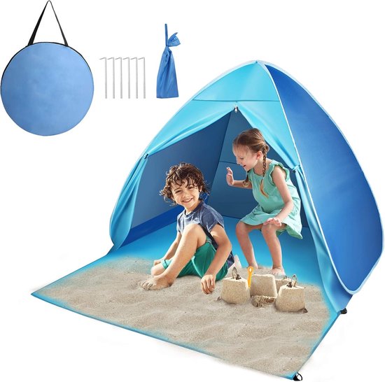 Strandtent Pop-up strandtent met UV-bescherming, windbescherming en ...