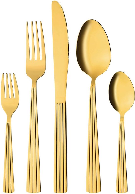 Gouden Bestekset voor 4 Personen - 20-delig, Vaatwasmachinebestendig ...