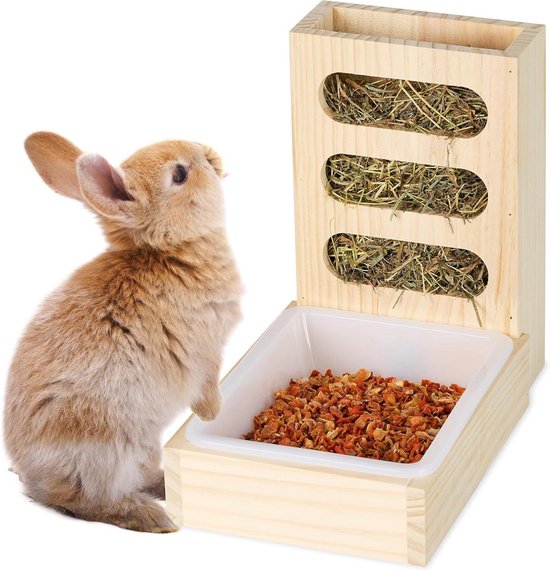 Hay Dispenser with Feeding Bowl for Guinea Pigs - Rabbit Hay Rough ...