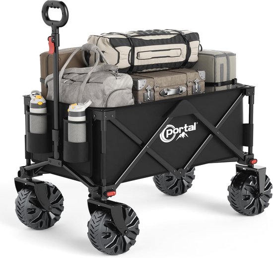 Strand Trolley Kar met Grote Wielen - Opvouwbare Tuinwagen voor Camping ...