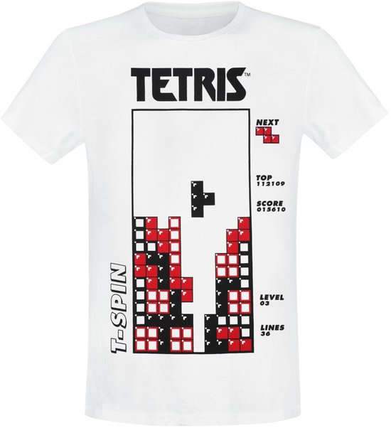 Tetris T-shirt wit XL Katoen Heren - Fan merch, Gaming, Retro Gaming | bol
