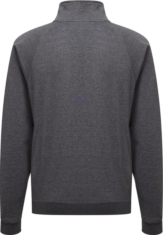 Donkergrijze fleece sweater/trui met rits kraag voor heren/volwassenen -... | bol