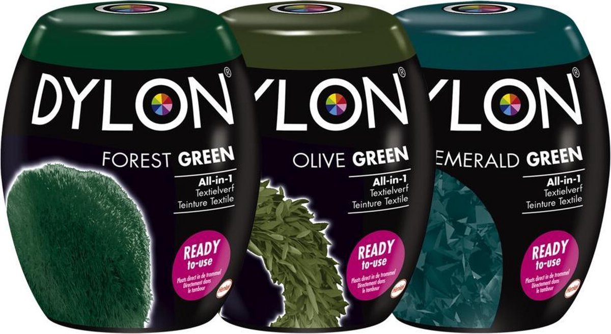 Dylon Textielverf - Forest Green, Olive Green & Emerald Green Pakket ...