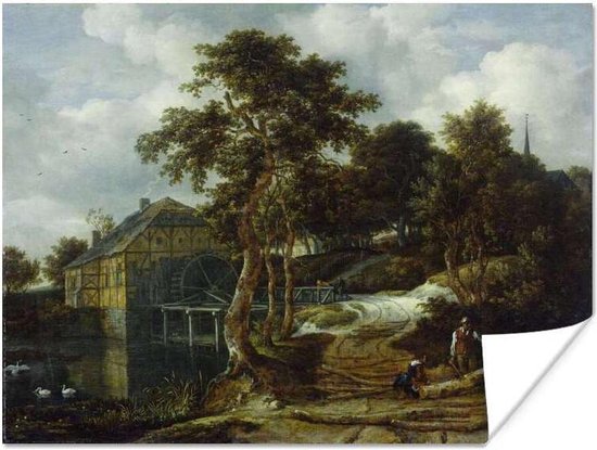 Paysage avec moulin à eau - Peinture de Jacob van Ruisdael Poster 80x60 ...