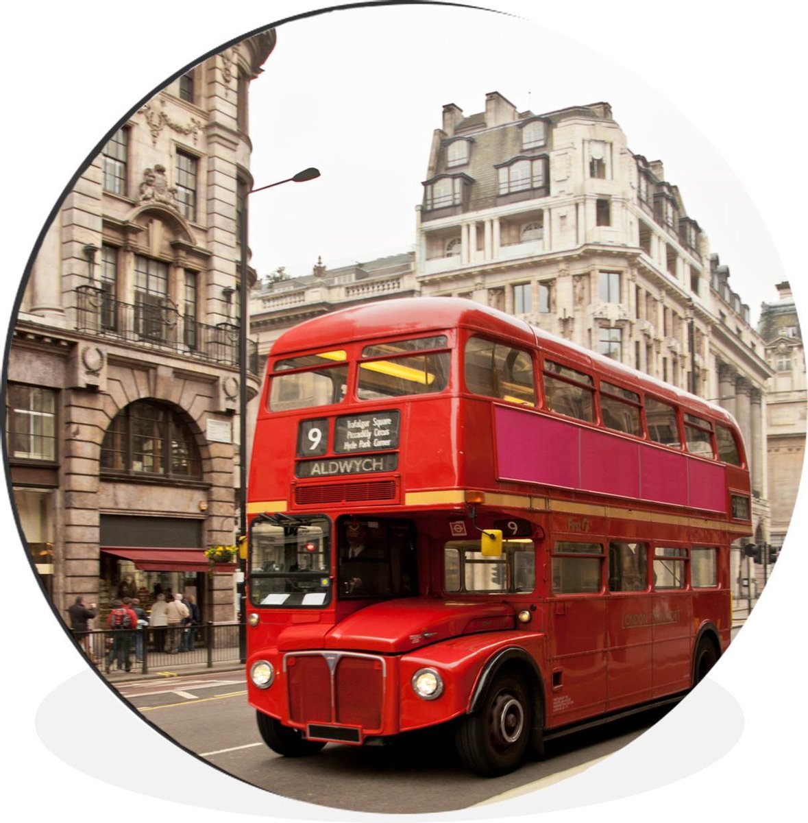 Un bus à impériale rouge à Londres Wall cercle aluminium ⌀ 90 cm ...