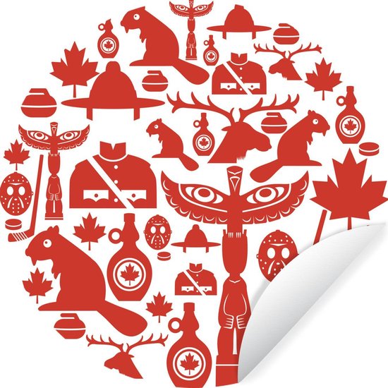 Illustrations d'objets et d'animaux caractéristiques du Canada Sticker ...