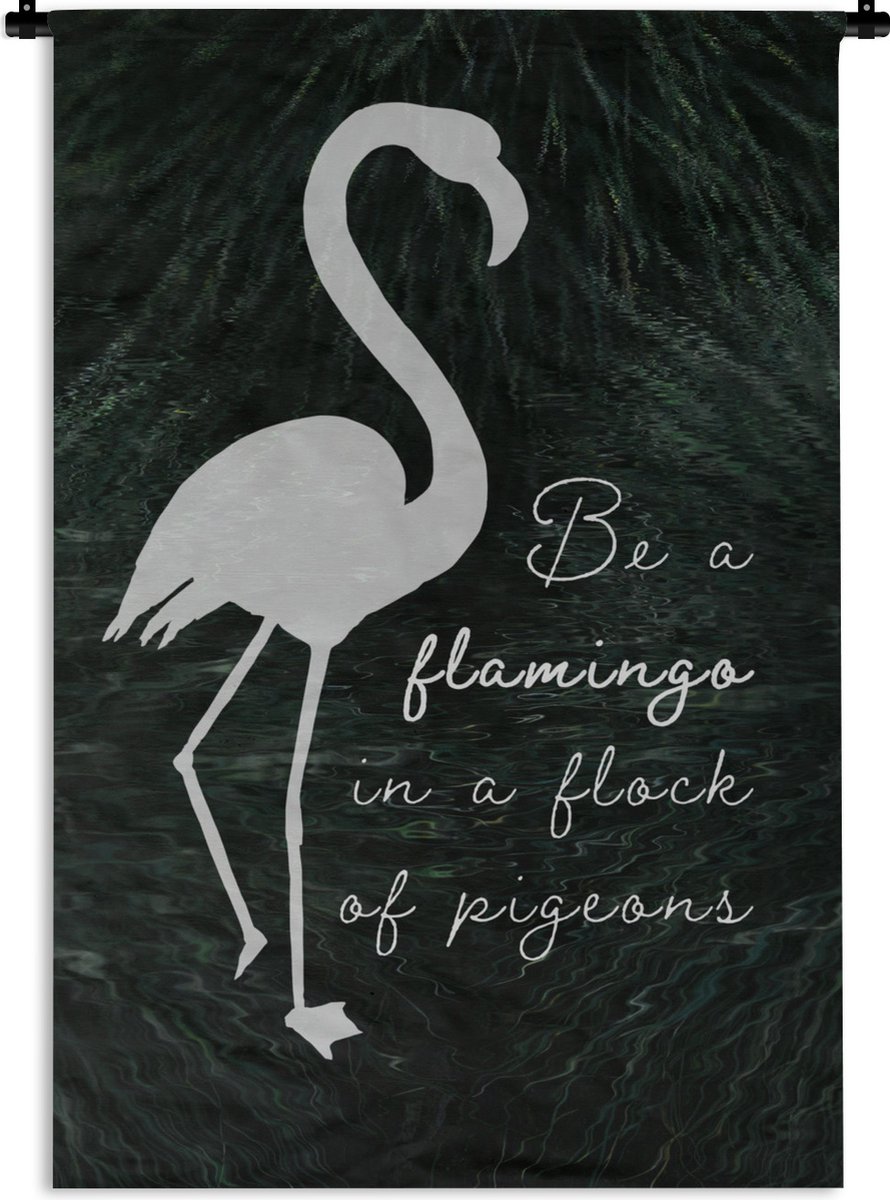 Wandkleed FlamingoKerst illustraties - Quote 'Be a flamingo in a flock ...