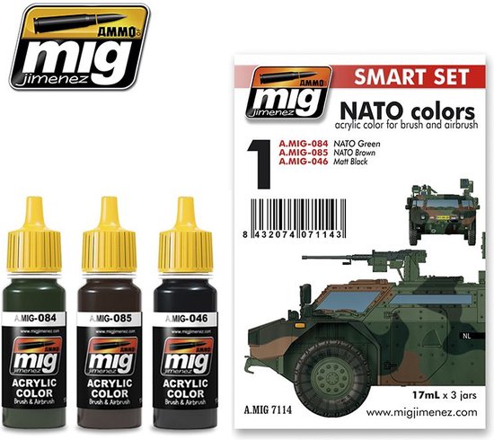 AMMO MIG 7114 Nato Colors - Acryl Set Verf set | bol.com