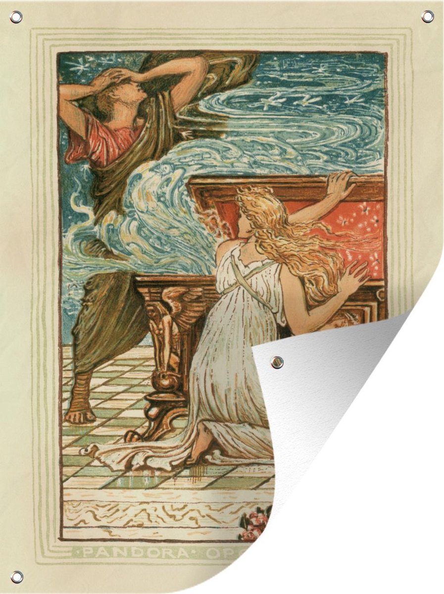 Tuin decoratie Een kleurrijke tekening van de doos van Pandora - 30x40 ...