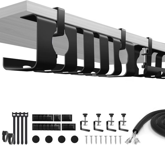 Kabelgoot zonder boren - Set van 2 kabelmanagement klemmen voor onder ...