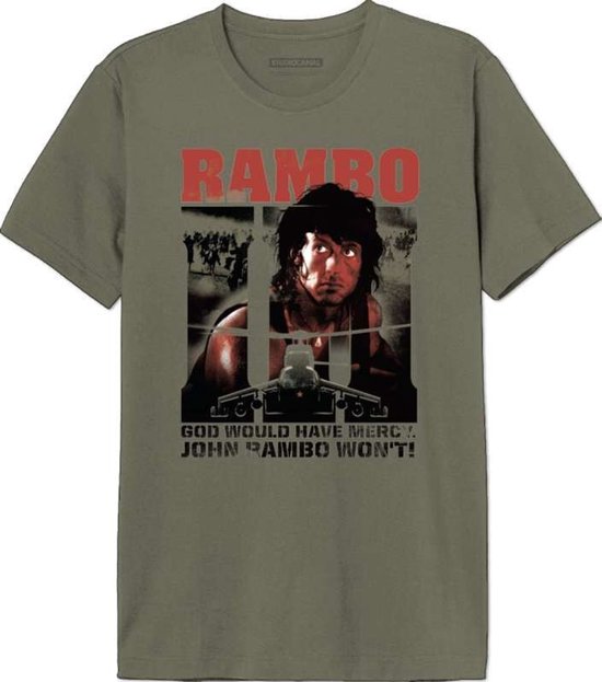 Rambo God Would Have Mercy T-shirt kaki XXL Katoen Heren - Fan merch ...