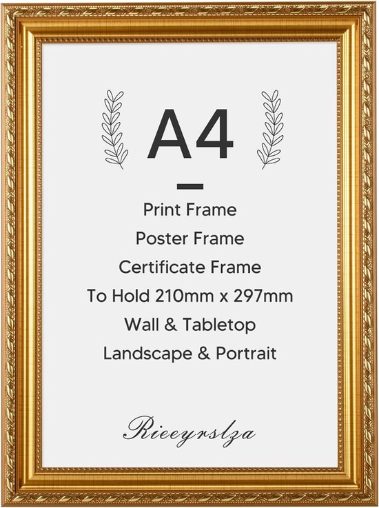 Decoratieve Fotolijst A4 - Barokke Vintage Fotolijst - 1 Stuk - Goud | bol