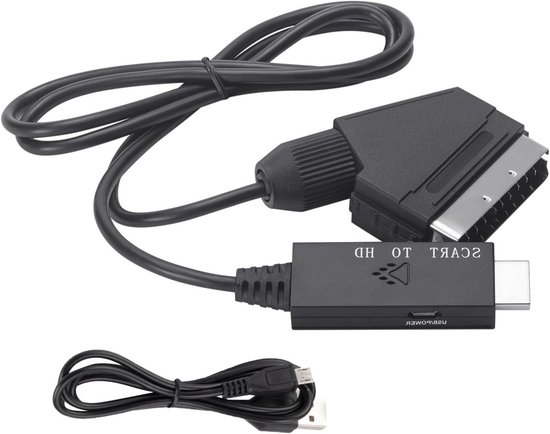 1080p SCART to HDMI Converter Adapter - Plug and Play - USB Powered ...