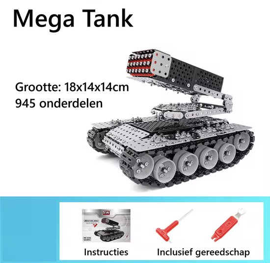 Metaal 3D Bouwpakket - Mega Tank (750+ Delen) | Militaire Modelbouw ...