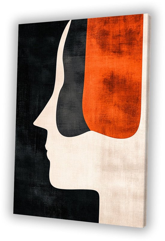 Abstract profiel in minimalistisch ontwerp - Profiel muurdecoratie - Schilderij op... | bol