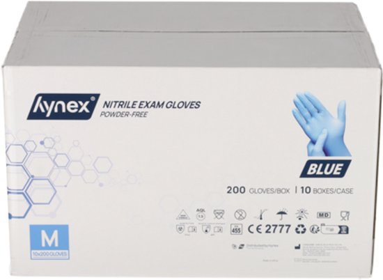 Hynex Nitrile PF Blue 3,5gr MD - 200/box - M - poedervrij - Wegwerp ...