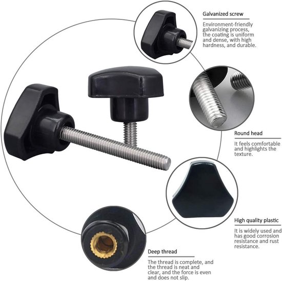 Mannelijke Draad Gekartelde Klemknoppen Grip Duimschroef - M10 Plastic ...
