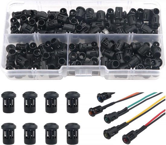 150 Stuks 3mm LED Diode Houder Clip Bezel Mount - Zwart | bol