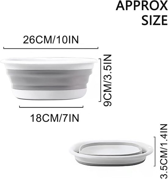 Opvouwbare Kom Set van 2 – Ruimtebesparende Ronde Wasbak voor Thuis en Camping –... | bol