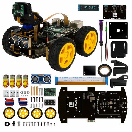 SyncGear 4WD Robot Bouwpakket Geschikt voor Raspberry Pi - Robot ...