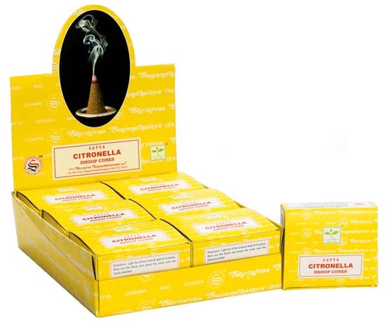 Satya - citronella - wierookkegels - muggen wierook - doos 12 stuks | bol