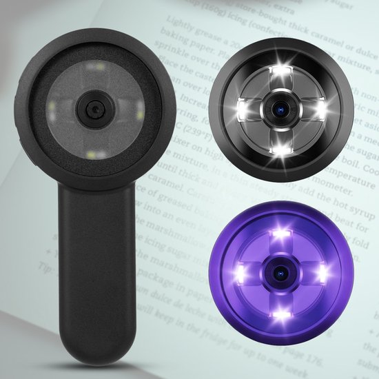 Digitale loep met 2,0 inch IPS-scherm, 100x vergroting, verlichte loep ...