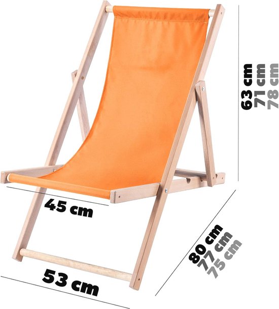 Houten Ligstoel tot 120 kg - Inklapbare Strandstoel voor Comfort en ...