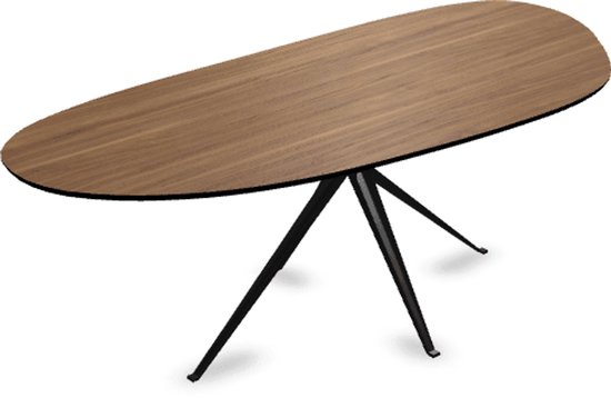 Melamine eettafel noten - Druppel Type A - Anna onderstel - eiken tafel ...