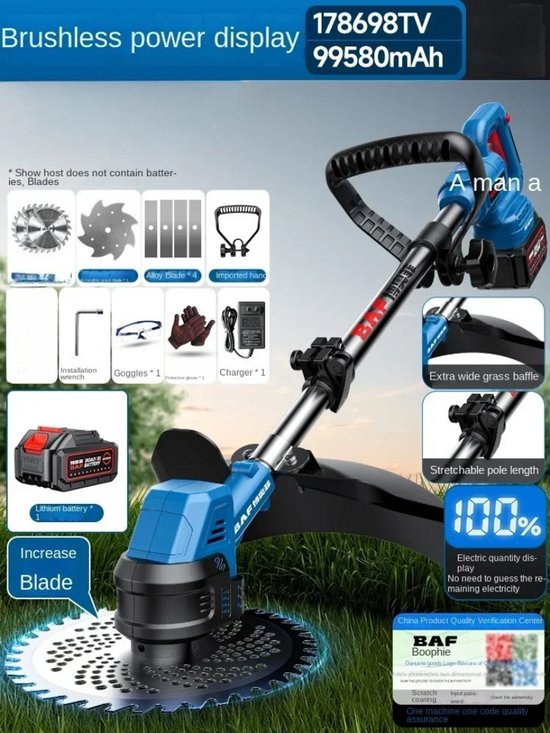 Coupe-bordures électrique Bovista - Avec batterie - Sans fil - Voegenborstel -... | bol