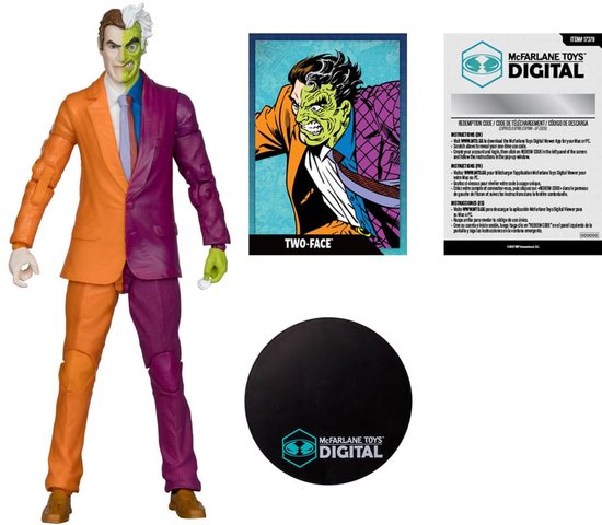 DC Direct – McFarlane Toys Digital Action Figure 18 cm Two-Face (Silver ...