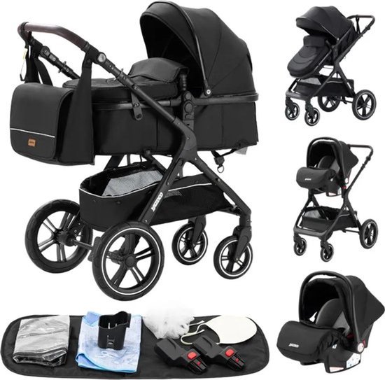 Collox Luxe Kinderwagen 3 in 1 - Draagbaar - Wandelwagen - 4 wielen ...