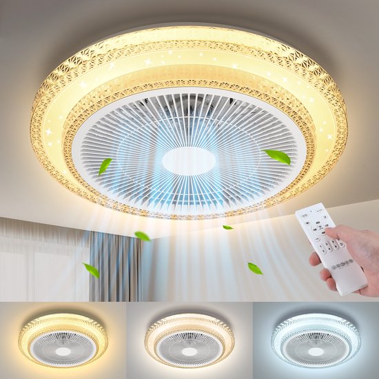 GREAT JACOB 104FC - Plafondventilator met lamp - Ø49 cm - Zomer- en ...
