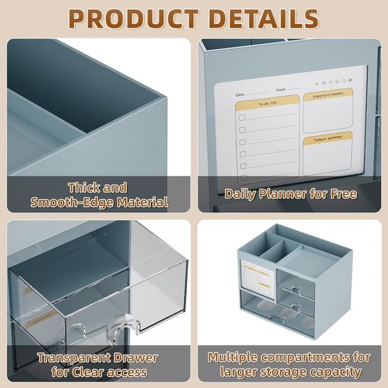 Desk Organizer,Stationary Organizer,Multifunction Pen Holder,Desktop ...