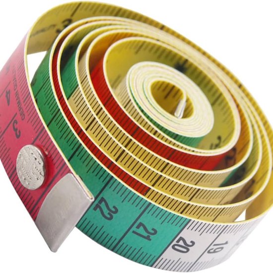 2 Stuks DELUXE MEETLINT/LINTMETER, Lengte 150CM met Drukknoop, Flexibel ...