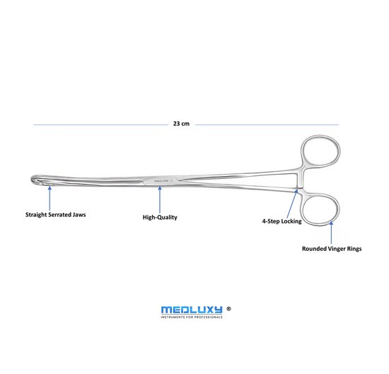 MEDLUXY® - Tampontang Foerster Sponge Forcep - Recht - 25 cm - M-0639 ...