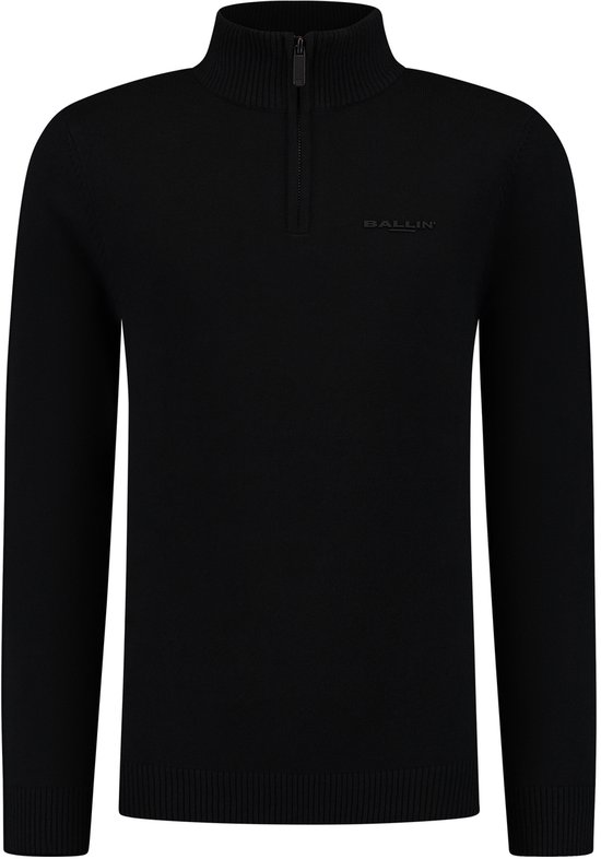 Ballin Amsterdam - Jongens Regular fit Knitwear Half Zip LS - Black - Maat 8 | bol