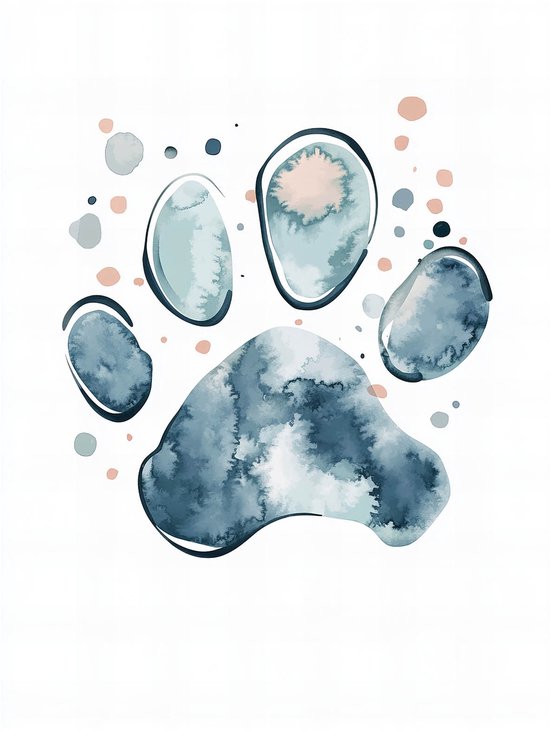 Pootafdruk Op Mat Papier In Houten Lijst 70X100 Cm Dieren | bol