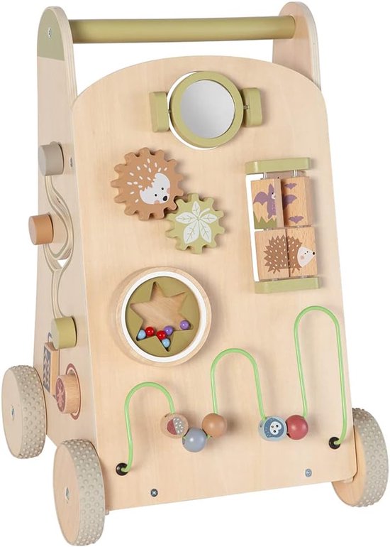 Loopwagen van Hout voor Baby's | 2-in-1 Motoriekspeelgoed | Ondersteunt ...